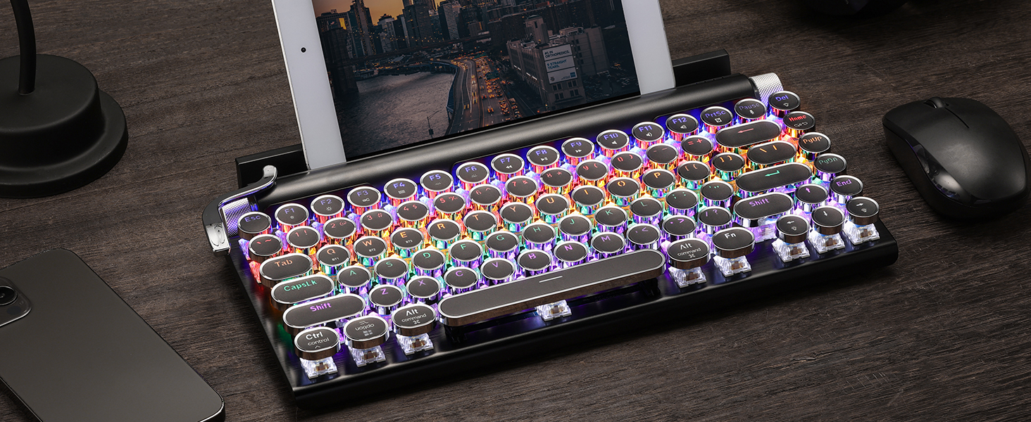 Amazon.com: Taiahiro Retro Typewriter Keyboard, Mechanical Keyboard Wireless Vintage Keyboard ...