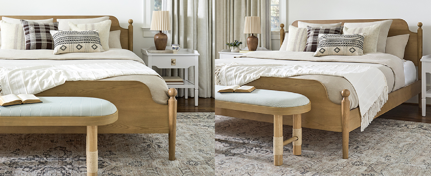 Amazon.com: Livabliss x Becki Owens Modern Farmhouse Adella Wooden Bed Frame, Tan, King : Home ...