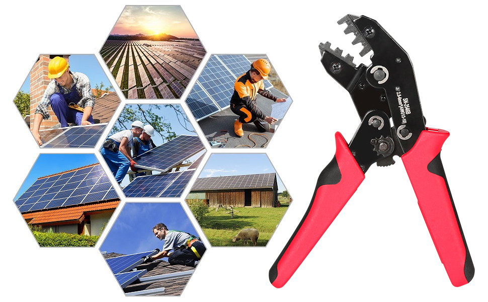 Jadeshay Outils de Sertissage Solaires, Pince à Sertir Solaire pour Câble PV de Panneau Solaire ...