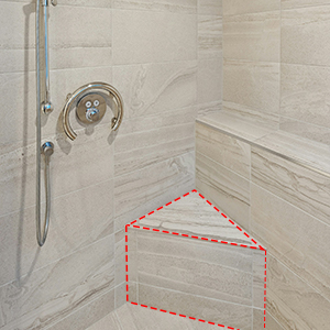 Amazon.com: Triangle Floating Corner Shower Bench Kit, 17 x17 x24inch, Easy-to-Install Triangle ...