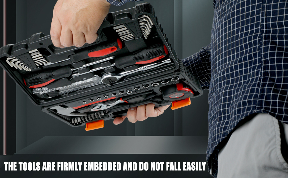 AIRAJ PRO 57 pcs Home Tool Set Kit,DIY Household Tool Box Set with Hand Tools Included for Basic ...