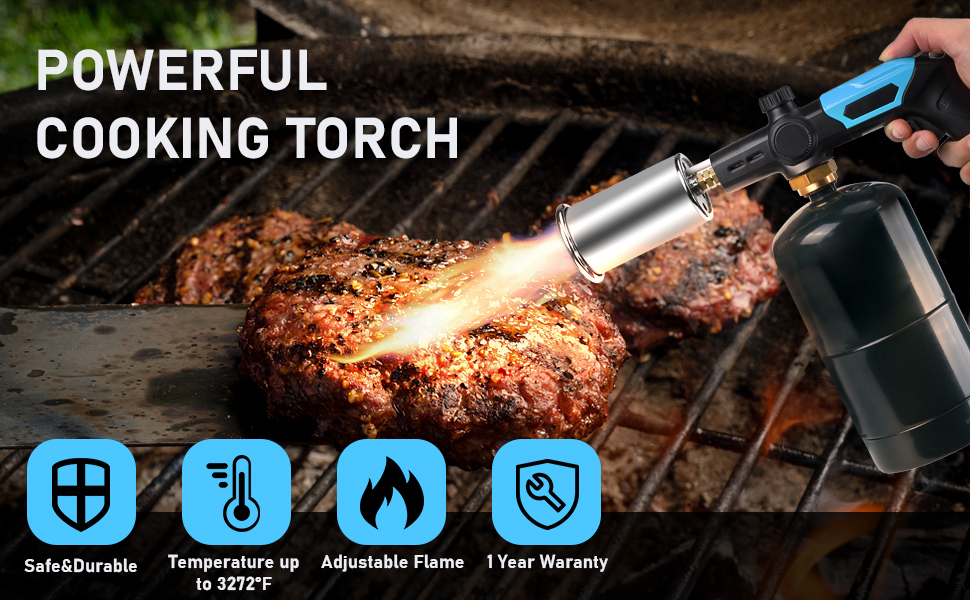 Amazon.com: Powerful Cooking Torch with Adapter - Professional Propane & Butane Grilling Torch ...