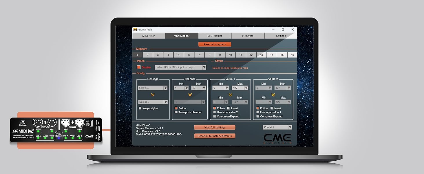 Amazon.com: CME H4MIDI WC – Advanced USB Host MIDI Interface with Router, Filter, Mapper ...