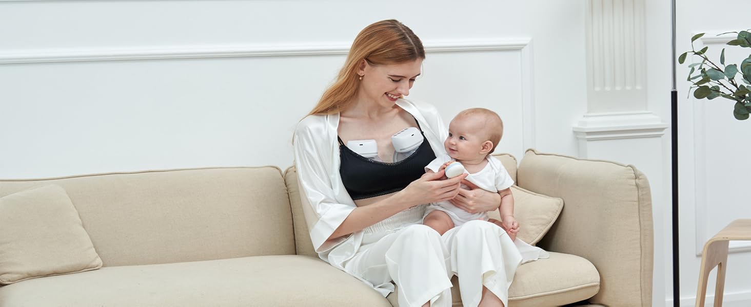 Bellababy Breast Pump,Portable Wireless Wearable Rechargeable Hands Free Breast Pump Electric ...