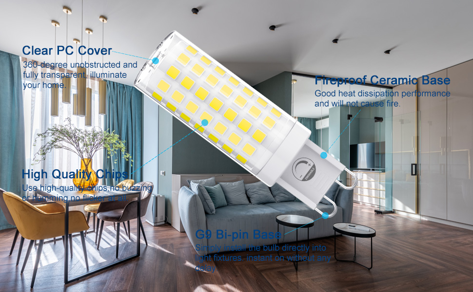 Amazon.com: Sapiential Creation G9 Led Bulb Dimmable 6W T4 g9 led Light Bulbs led 60 Watts g9 ...