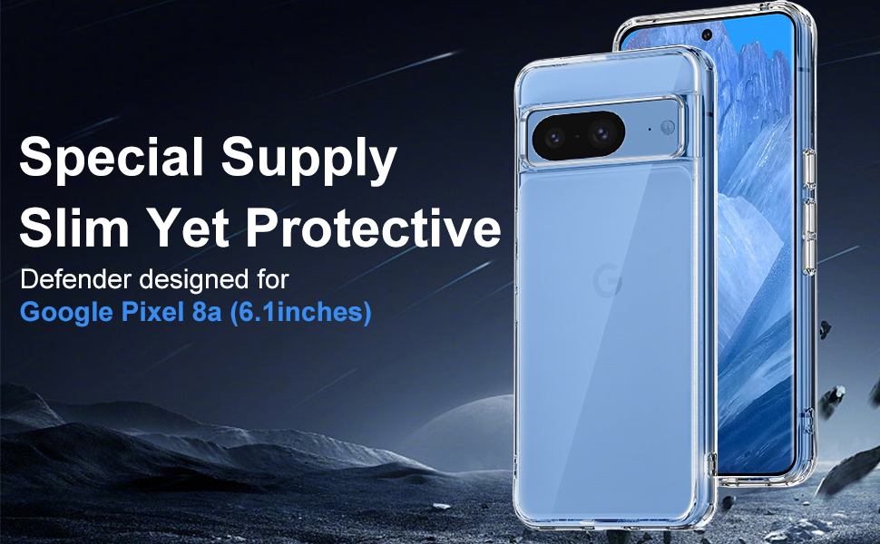 Amazon.com: T Tersely Clear Case Cover for Google Pixel 8a 2024, Hard Back Slim Fit Shockproof ...