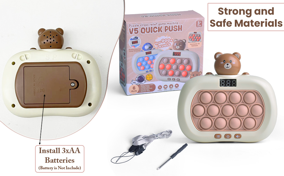 Amazon.com: Upgraded Fast Push Bubble Game for Kids 3-12, Quick Push Pop It Light Up Pop Fidget ...