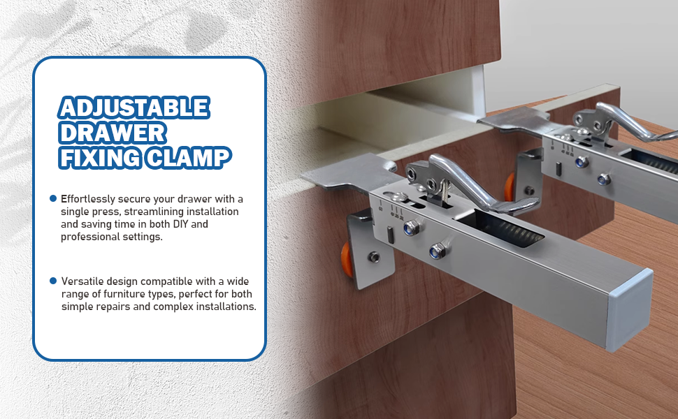 Wshxjzyay 2 Pack Adjustable Drawer Fixing Clamp, Drawer Front Installation Clamps, Universal ...