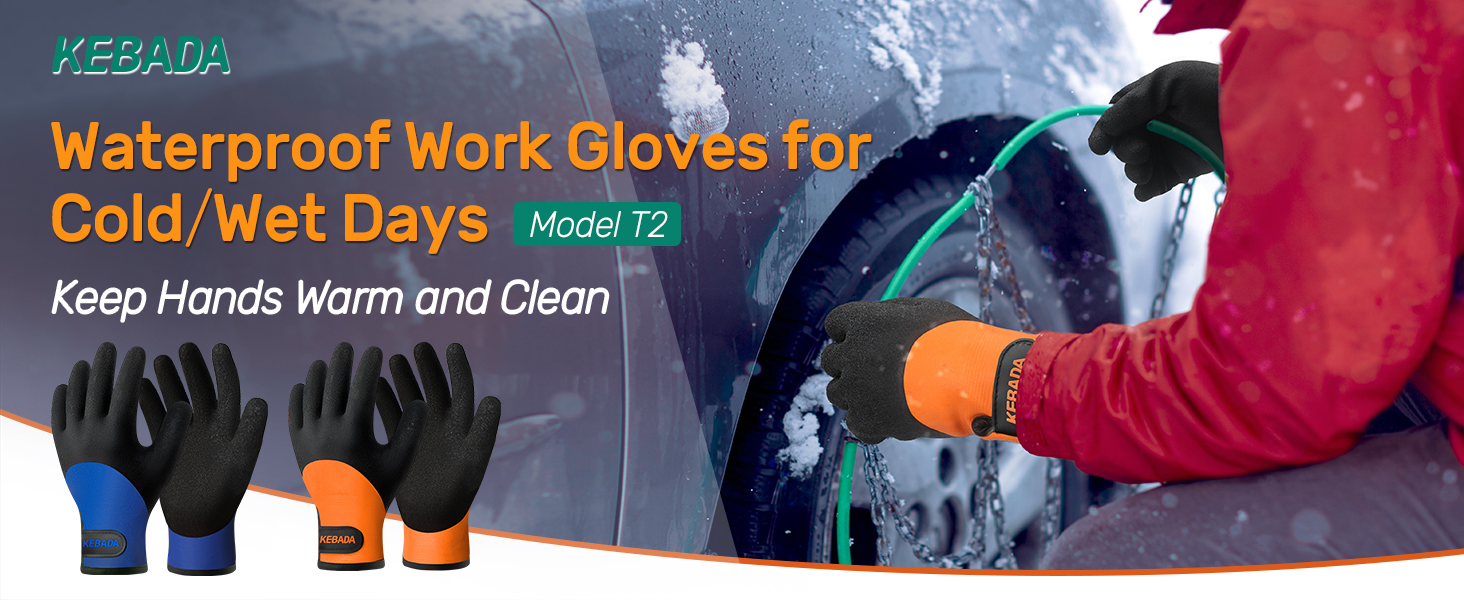 Kebada T2 Waterproof Work Gloves for Men and Women, Thermal Warm Winter Work Gloves, Insulated ...