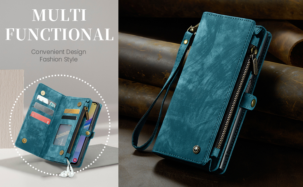 Amazon.com: Kowauri Wallet Case for Samsung Galaxy A15, Zipper Purse Folio Leather Wallet with ...