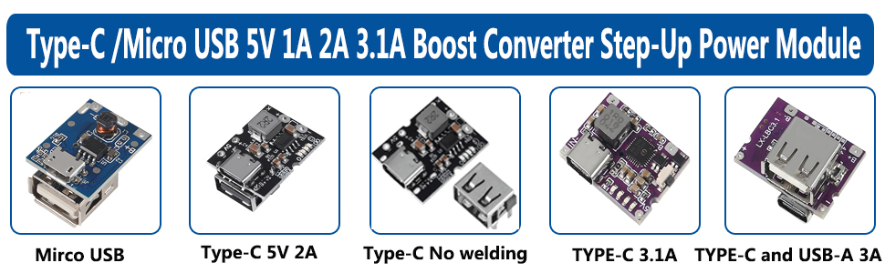 Amazon.com: ATNSINC Type-C 5V 3A Boost Converter Step-Up Power Module IP5310 Mobile Power Bank ...