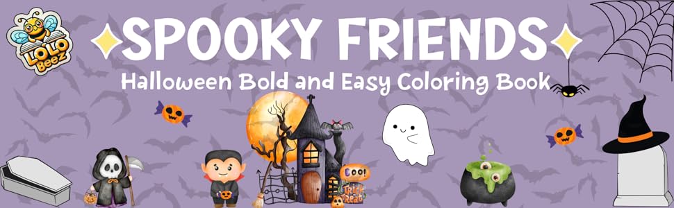 Amazon.com: Spooky Friends: Halloween Bold & Easy Coloring Book: for ...