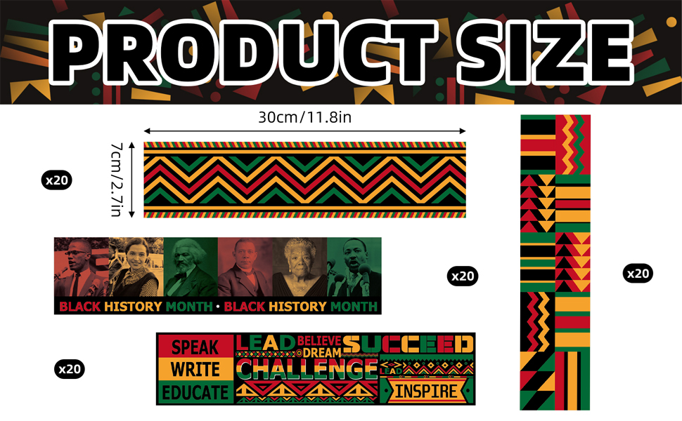 Amazon.com: 80Pcs Black History Month Bulletin Board Borders, Black ...