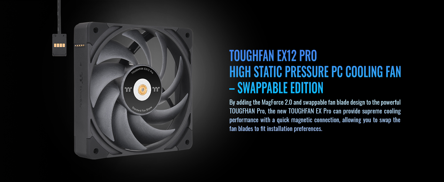 Amazon.com: Thermaltake TOUGHFAN EX12 Pro PC Cooling Fan, Magnetic Connection, Swappable Fan ...