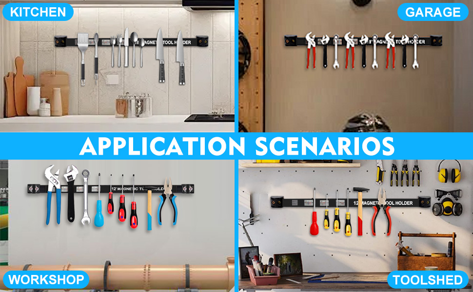 Amazon.com: Phamzele 12" Magnetic Tool Holder Set, 8PCS Heavy Duty Magnetic Tool Holder Strip ...