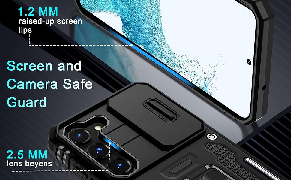 Amazon.com: DEERLAMN Case for Samsung Galaxy S23+ Plus with Slide Camera Cover+Screen Protector ...