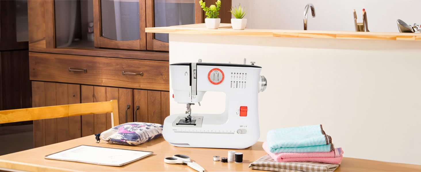 Amazon | BQKOZFIN ミシン 小型 電動ミシン 初心者向け sewing machine 42PCS裁縫セット付き 返し縫い 家庭用 日本語取扱説明書付き | BQKOZFIN ...