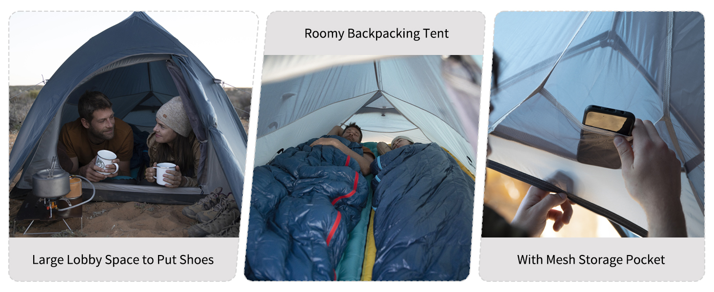 Naturehike Upgraded Cloud Up 2 Person Backpacking Tent for 4 Season Lightweight Tents for ...