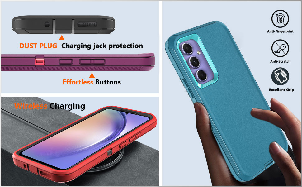 Amazon.com: HONG-AMY for Samsung Galaxy A34 5G Case, Galaxy A34 5G Case with 2 Pcs Tempered ...