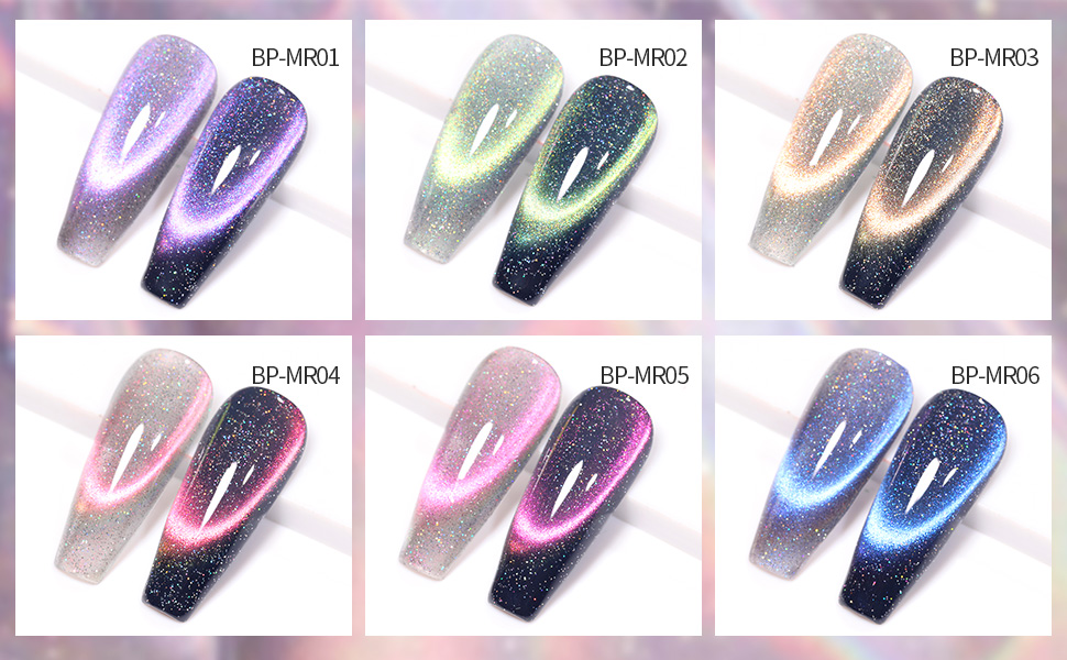 BORN PRETTY Vernis Semi permanent Magnétique, Vernis Semi Permanent Holographique Couleur Neon ...