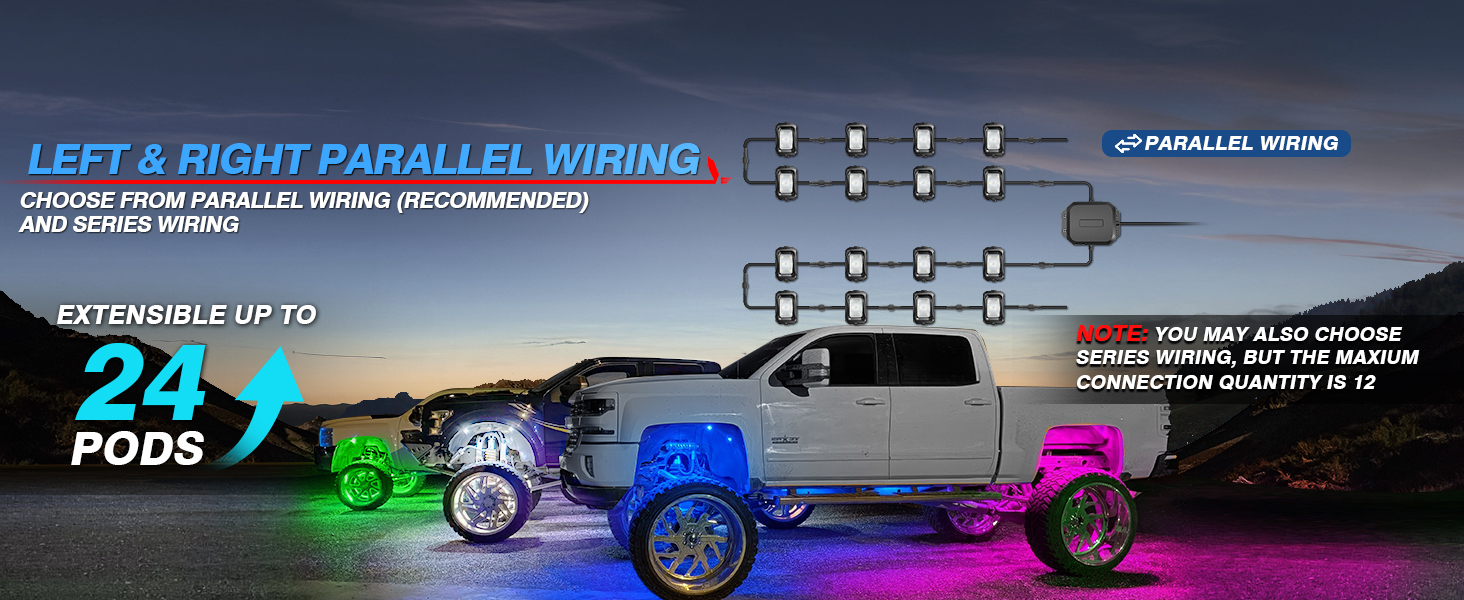 Amazon.com: MICTUNING C2 MAX RGB+IC Chasing Color Rock Lights - 10 Pods Underglow Lighting Kit ...