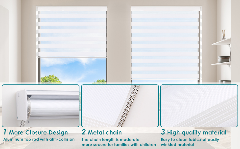 Amazon.com: SUNFREE Zebra Blinds Dual Roller Shades for Windows, Zebra Shade Light Control ...