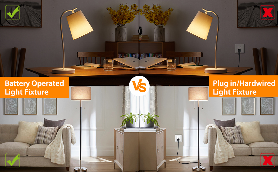 Eocean E27 Rechargeable Light Bulbs with Remote Control, Wireless Light ...