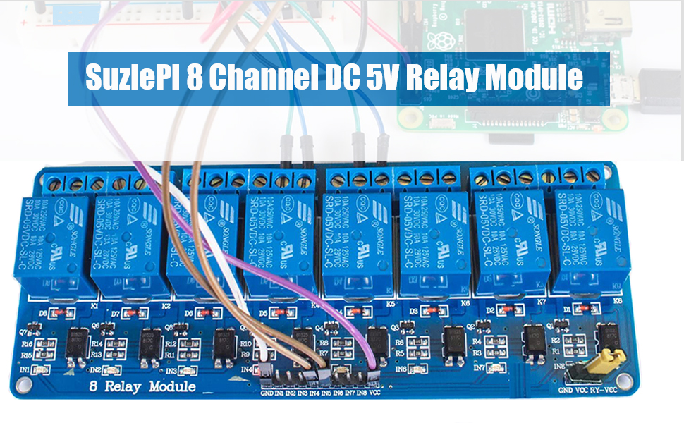 Amazon.com: SuziePi 2PCS DC 5V 8 Channel Relay Module Compatible with ...