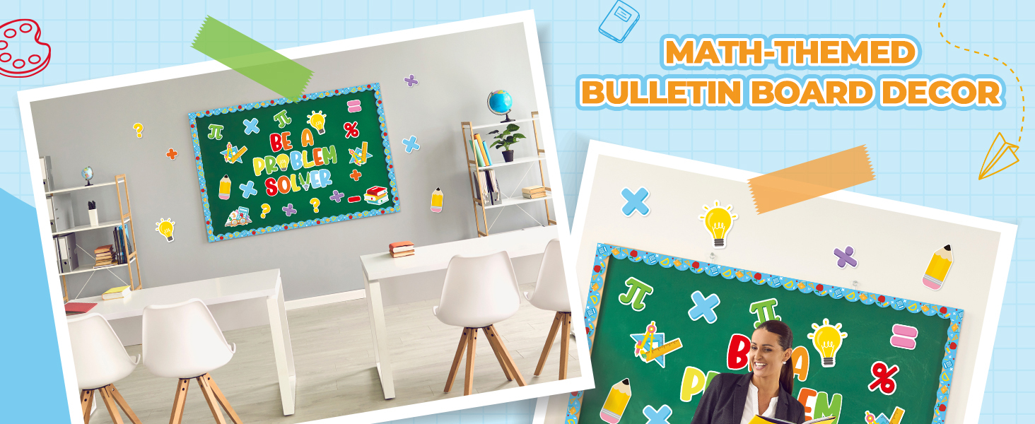 Amazon.com: Maths Bulletin Board Set 54PCS Math Symbols Paper ...