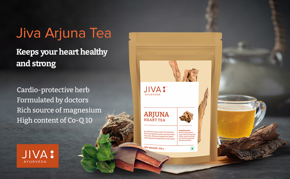 Jiva Arjuna Caffeine Free Ayurvedic Tea - 100% Pure & Natural Goodness of Arjuna - 150 Gram ...