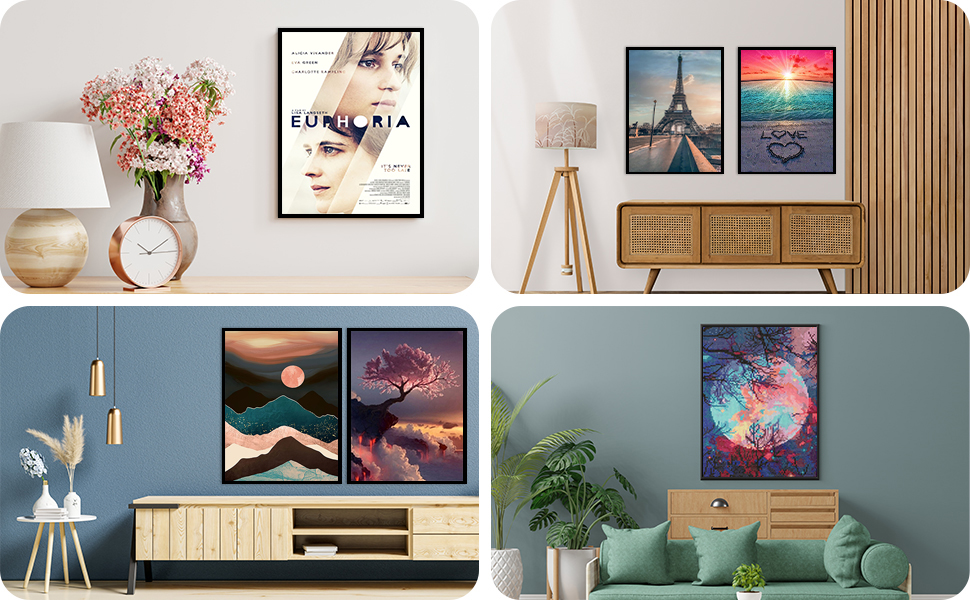 Amazon.com - icariery 11x17 Picture Frame Set of 5, Black Poster Frames ...