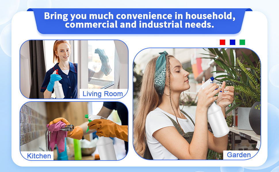 Amazon.com: Gerrii 24 Pcs 24oz Plastic Spray Bottle Bulk, Empty Refillable Squirt Bottles for ...