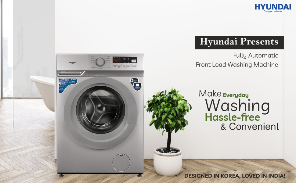 HYUNDAI FULLY AUTOMATIC FRONT LOAD WASHING MACHINE 6.5 KG (Light Silver) : Amazon.in: Home & Kitchen