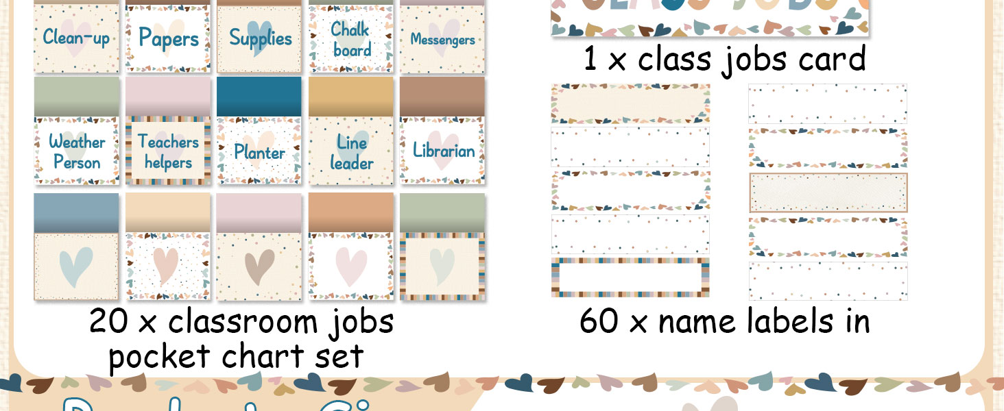 Amazon.com: 81 Piece Boho Class Jobs Bulletin Board Boho Welcome ...