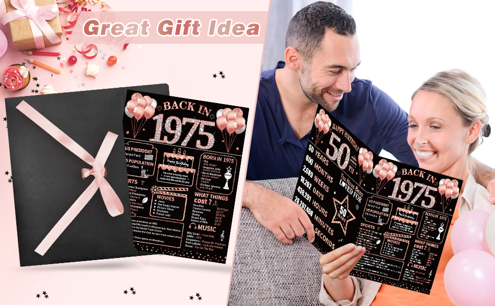 Amazon.com : Yatufom Large 50th Birthday Card with Envelope, Happy 50th Birthday Decorations for ...