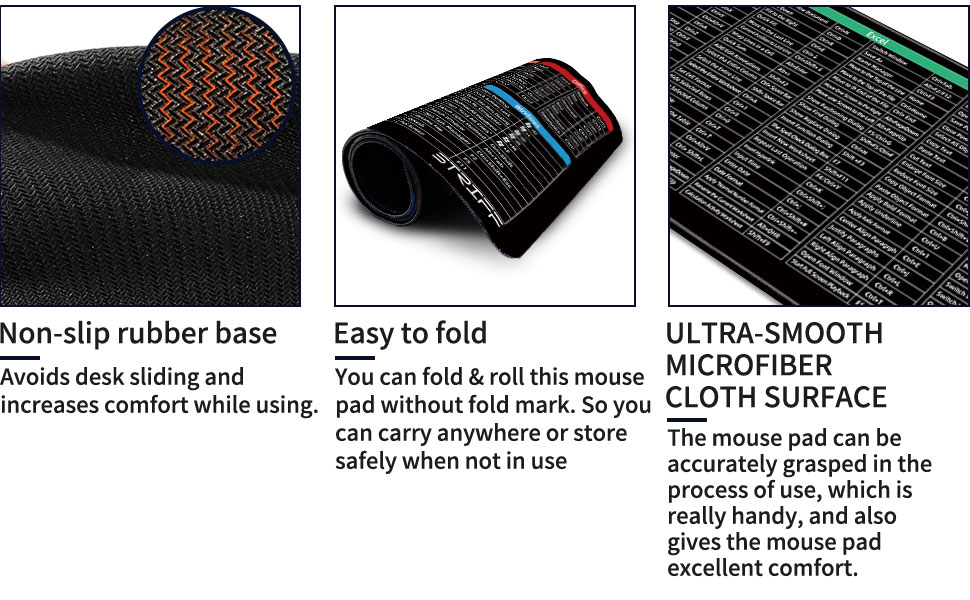 2 in 1 Big Size-Excellent Anti Slip Keyboard pad Office Excel Software ...