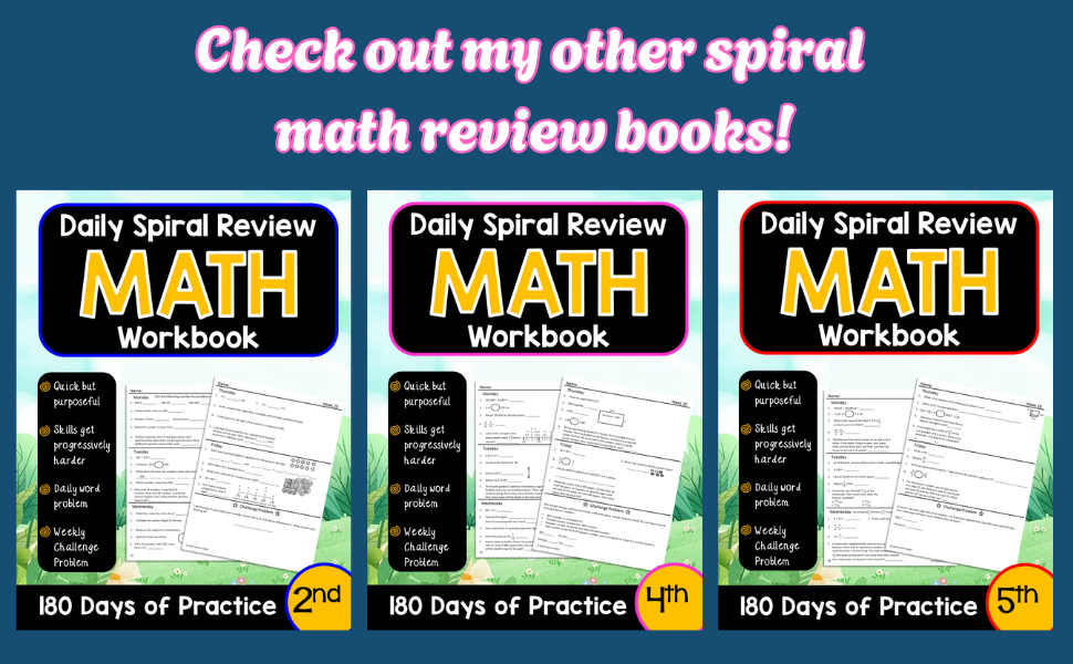 Daily Spiral Review Math Workbook for 3rd Grade: 180 Days of Practice ...