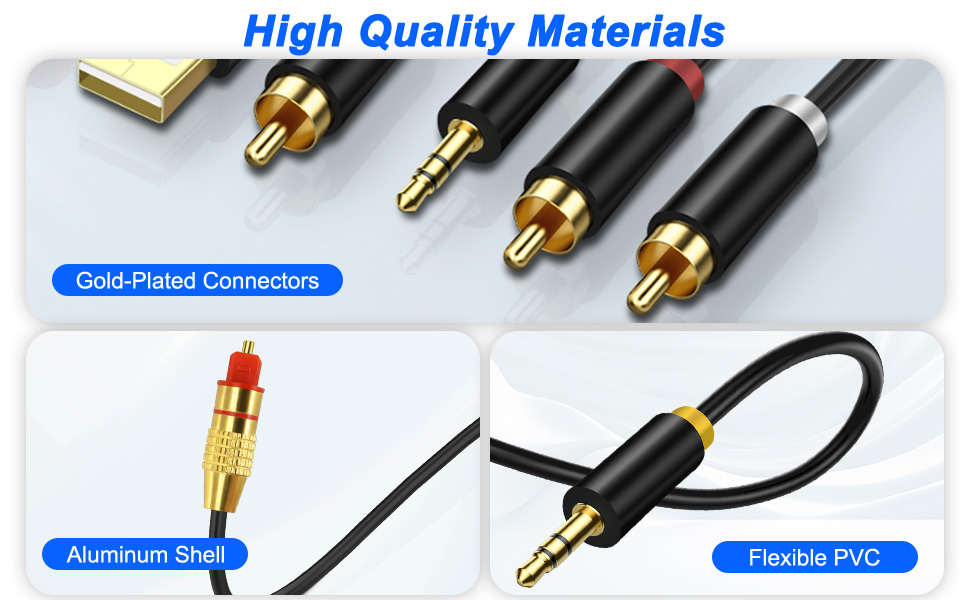 XMSJSIY SPDIF Fiber Optical Coaxial to RCA 3.5mm AUX Audio Cable Converter Adapter Digital to ...
