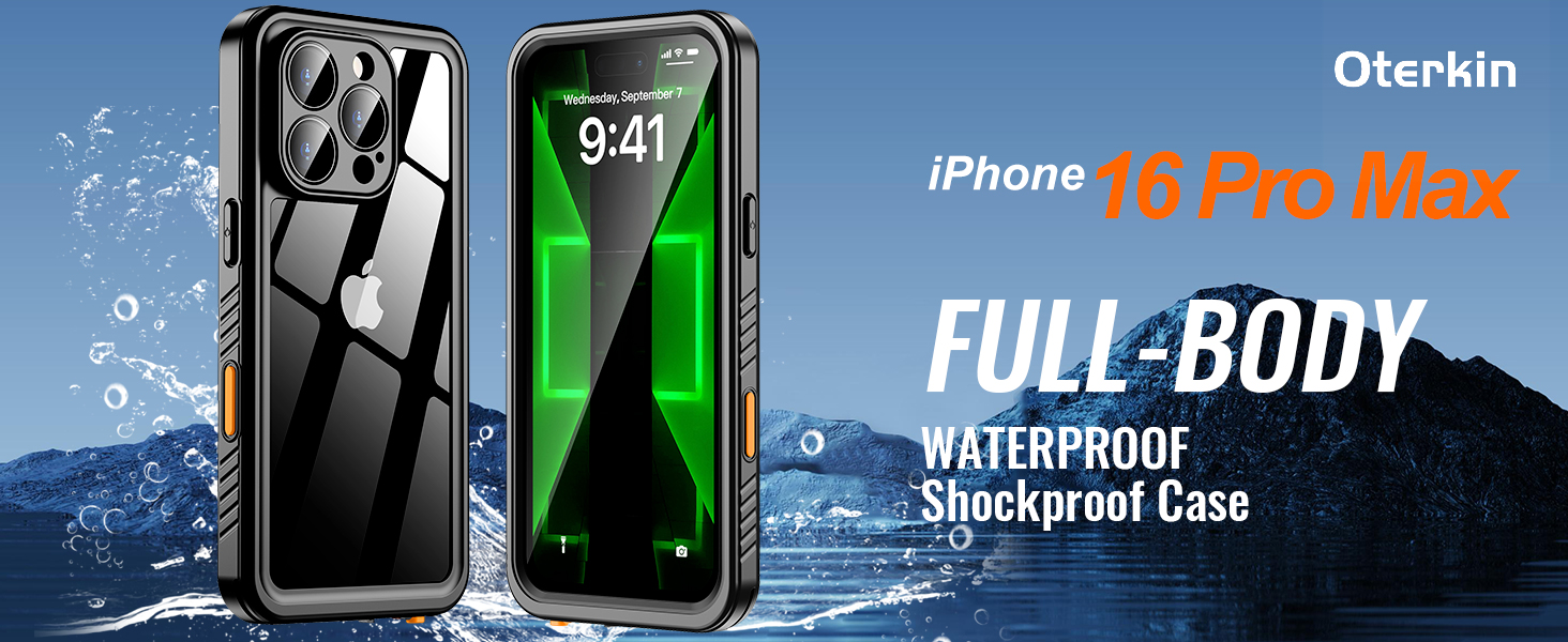 Amazon.com: Oterkin Waterproof Case for iPhone 16 Pro Max Case,360° Full Body Rugged 16 Pro Max ...