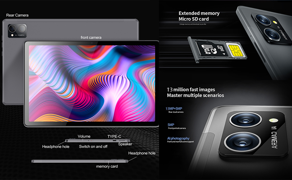 Janazan Tablet P98 Pad 128GB 8GB RAM Octa-Core, Tela IPS de 10,36'' 2K Dual SIM, Câmera Frontal ...