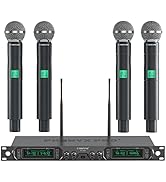 Amazon.com: Phenyx Pro Wireless Microphone System, Quad Channel Wireless Mic, w/ 4x40 UHF ...