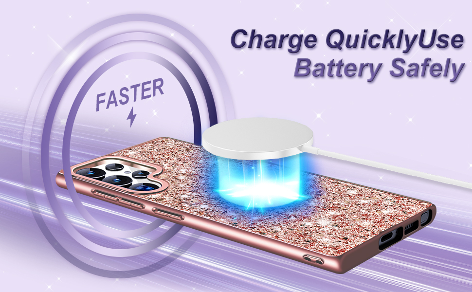 Handyhülle für Samsung Galaxy S24 Ultra Hülle Glitzer Bling Sparkle Hülle für Samsung S24 Ultra ...