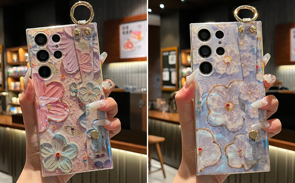 Amazon.com: Lastma for Samsung Galaxy S23 Ultra Case 6.8" with Wrist Strap IMD Cute Cartoon ...