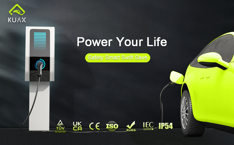 KUAX Type 2 Charging Cable - 3.6KW EV Charger, 16A, 7 Metres, 1 Phase, IP54, TÜV, Electric Car ...