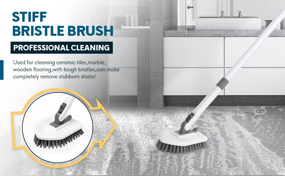 Amazon.com: Shower Scrubber Cleaning Brush with Long Handle, 57" Tub ...