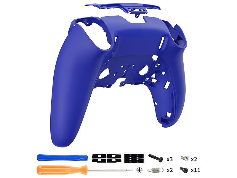 Amazon.com: eXtremeRate Custom Back Plate Bottom Shell Compatible with ps5 Edge Controller, Blue ...