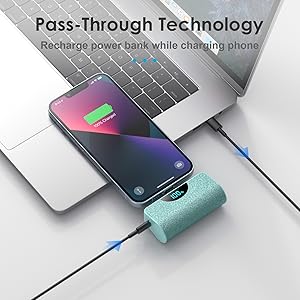 Amazon.com: Small Portable Charger for iPhone 5200mAh, 20W PD Fast Charging Power Bank, LCD ...