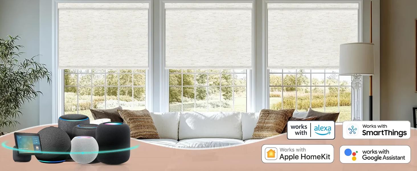 Amazon.com: Bringnox No Drill Motorized Blinds with Remote,Blackout Windows,with Apple Homekit ...