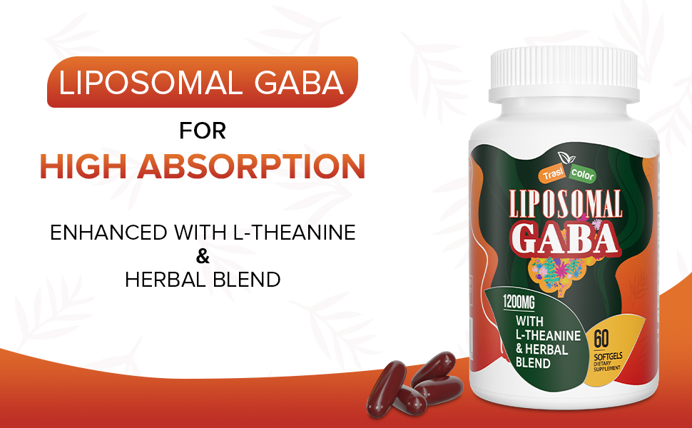 Amazon.com: Trasicolor Liposomal GABA with L-Theanine Supplements 1200mg - High Absorption GABA ...
