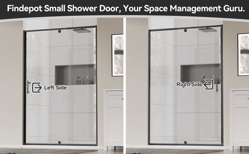 Findepot 38-42" W x 71" H Pivot Glass Shower Door, Pivot Shower Door with 1/4"(6mm) Clear Glass ...